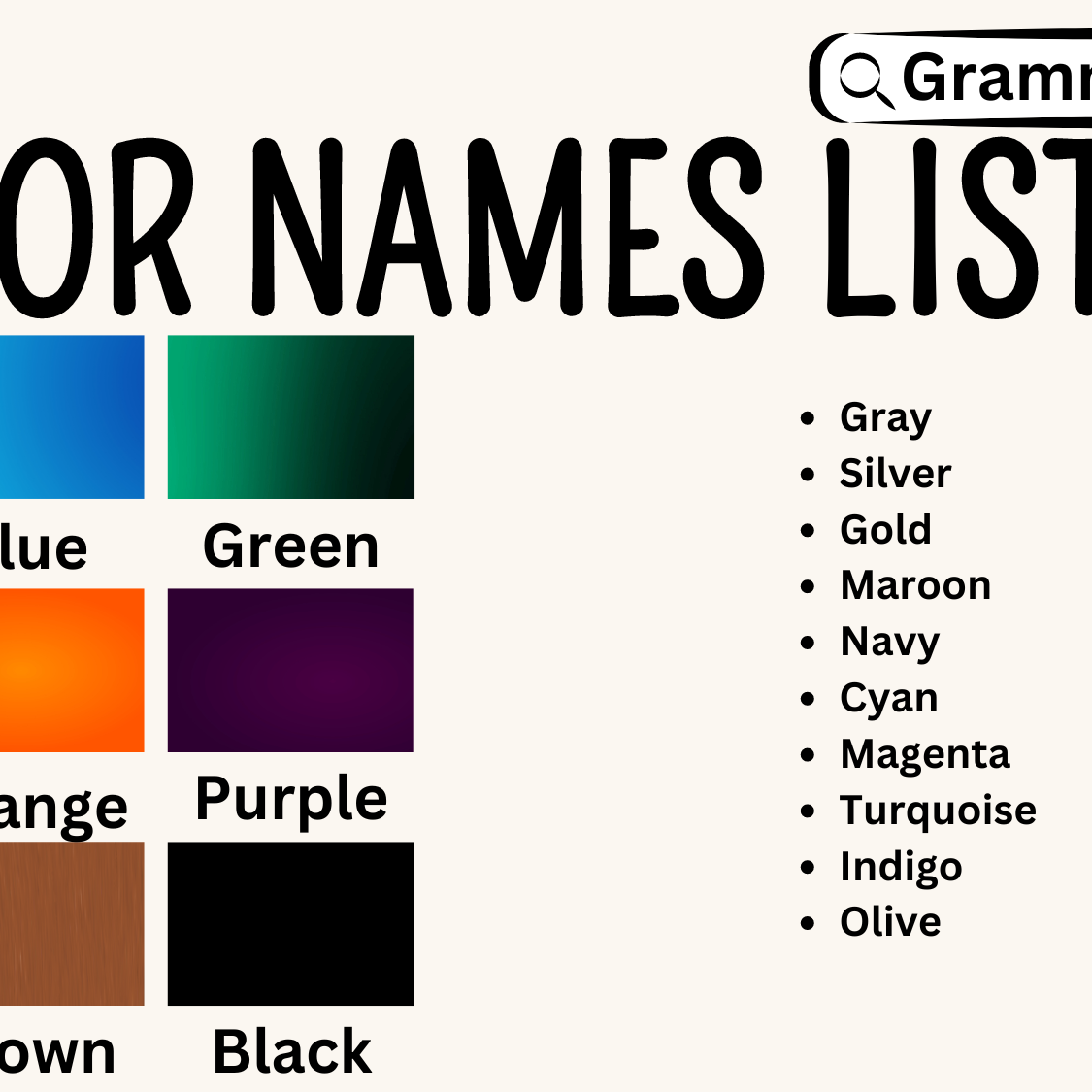 Types Of Green Color Names